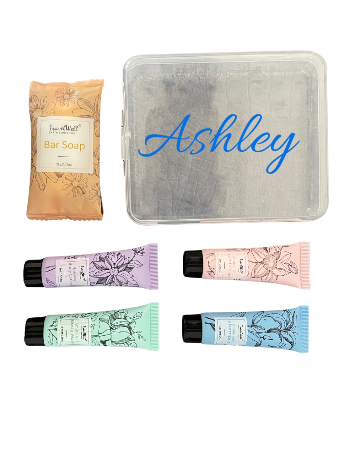 Mini Shower Travel Set, Soap, Shampoo, Lotion, Conditioner, Bar Soap ...