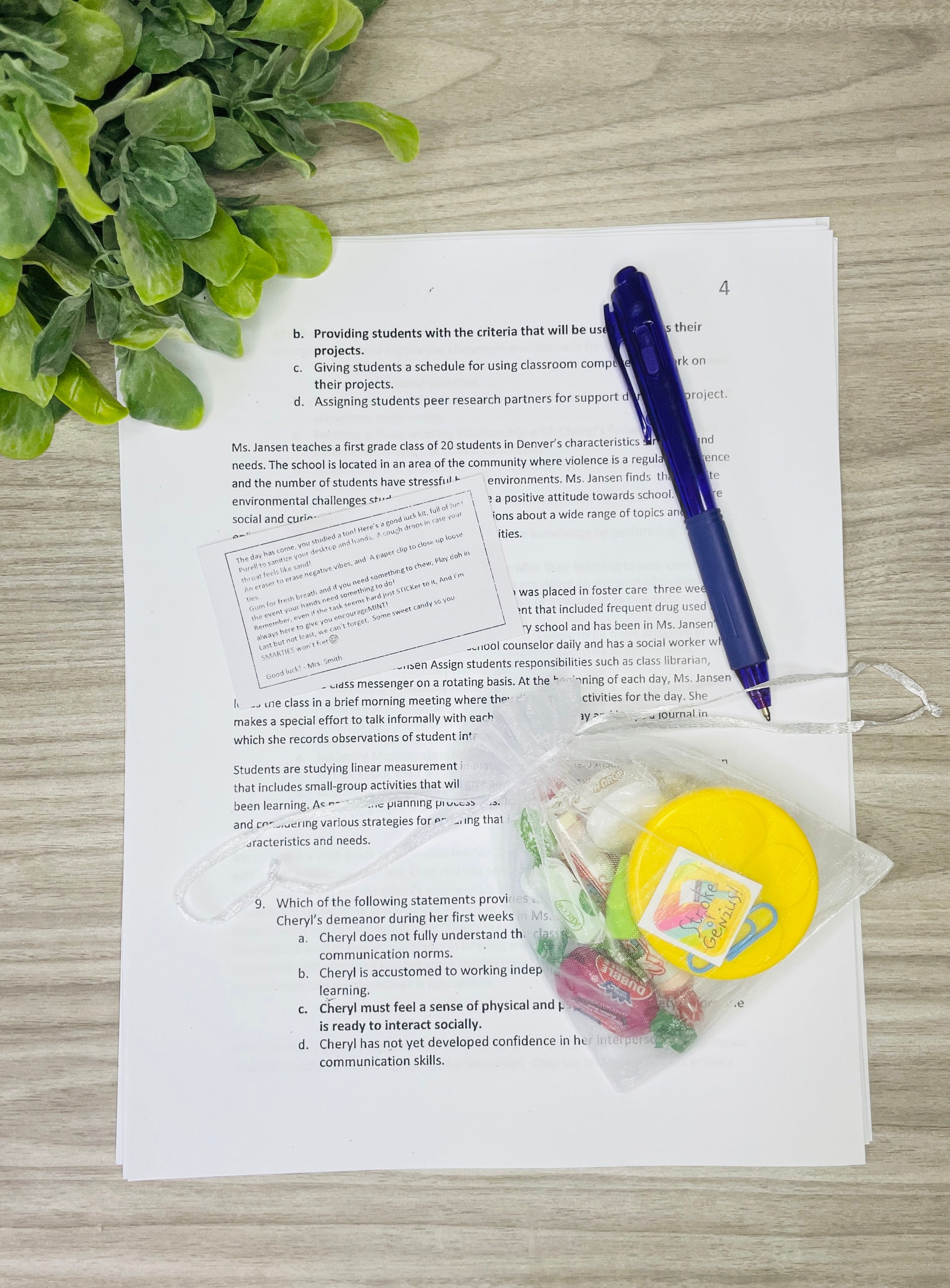 Student Kit, Teacher Gift, Good Luck Kit, Exam Kit - Etsy