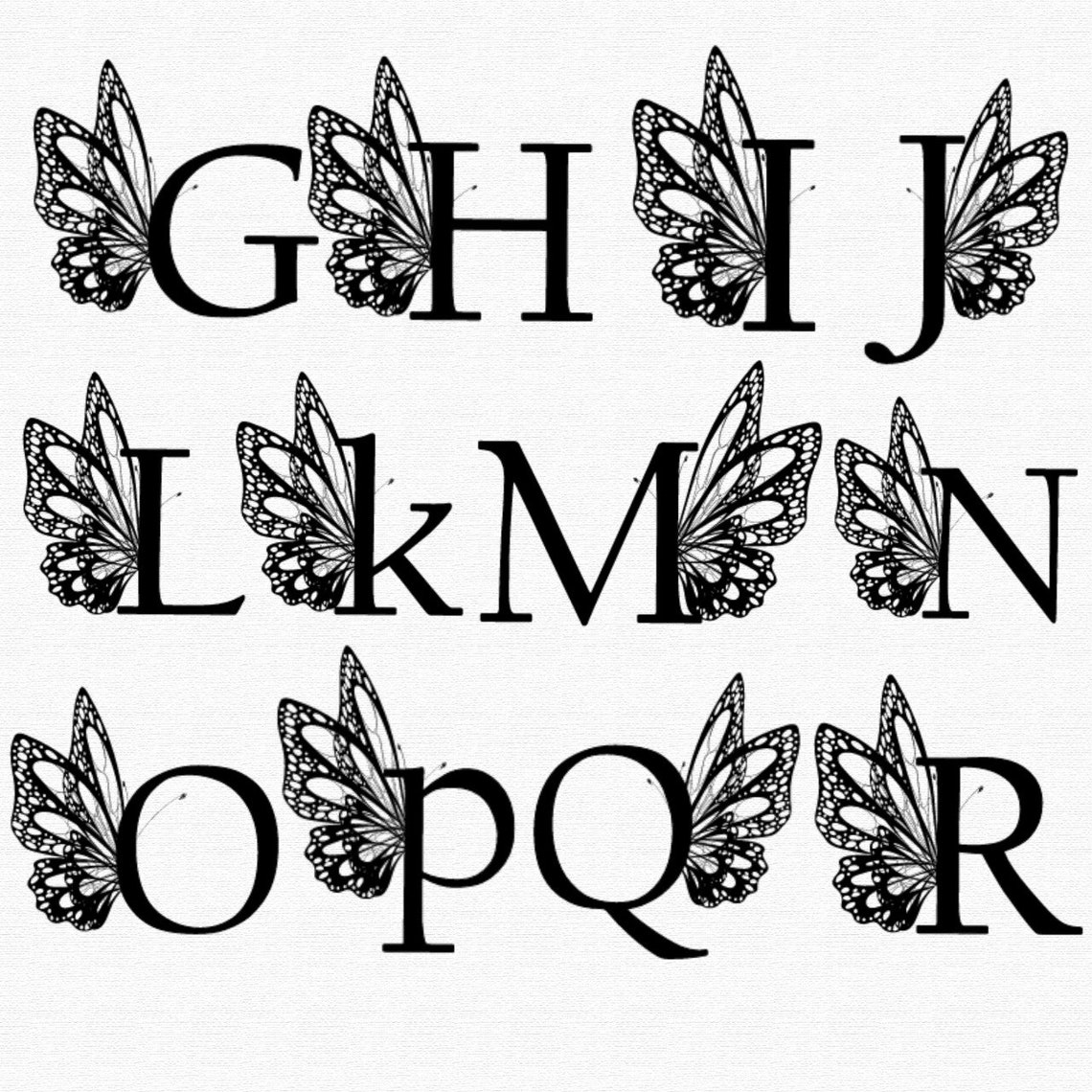 Butterfly Alphabets Svg Bundle| Butterfly Alphabets Png | Butterfly ...