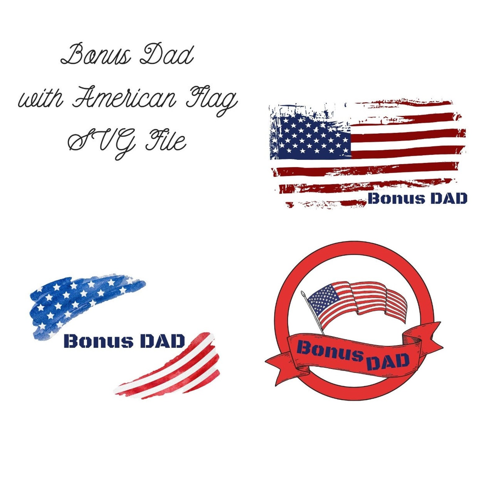 Bonus Dad American Flag Svgdad Png American Flag Bonus Dad - Etsy