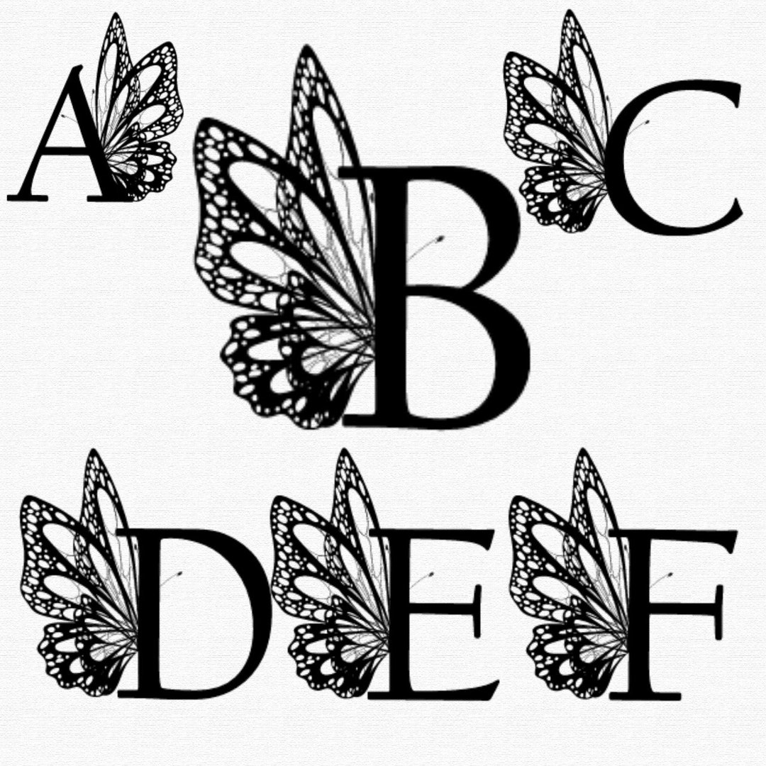 Butterfly Alphabets Svg Bundle| Butterfly Alphabets Png | Butterfly ...