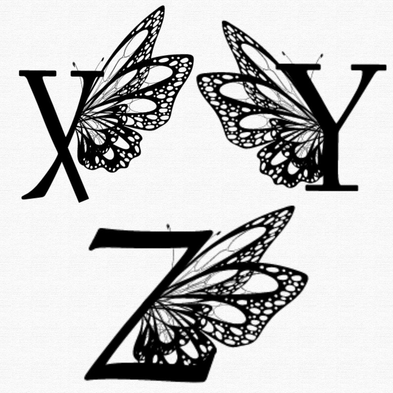 Butterfly Alphabets Svg Bundle| Butterfly Alphabets Png | Butterfly ...