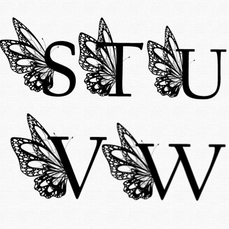 Butterfly Alphabets Svg Bundle| Butterfly Alphabets Png | Butterfly ...