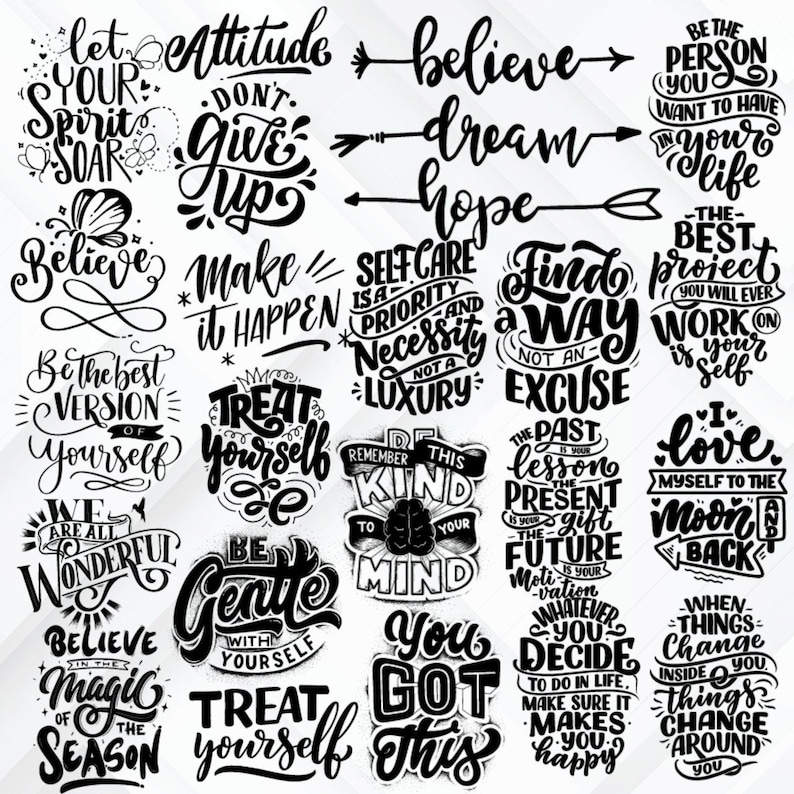 Inspirational Quotes Svg| Mega Inspirational Qoutes Svg |motivational ...