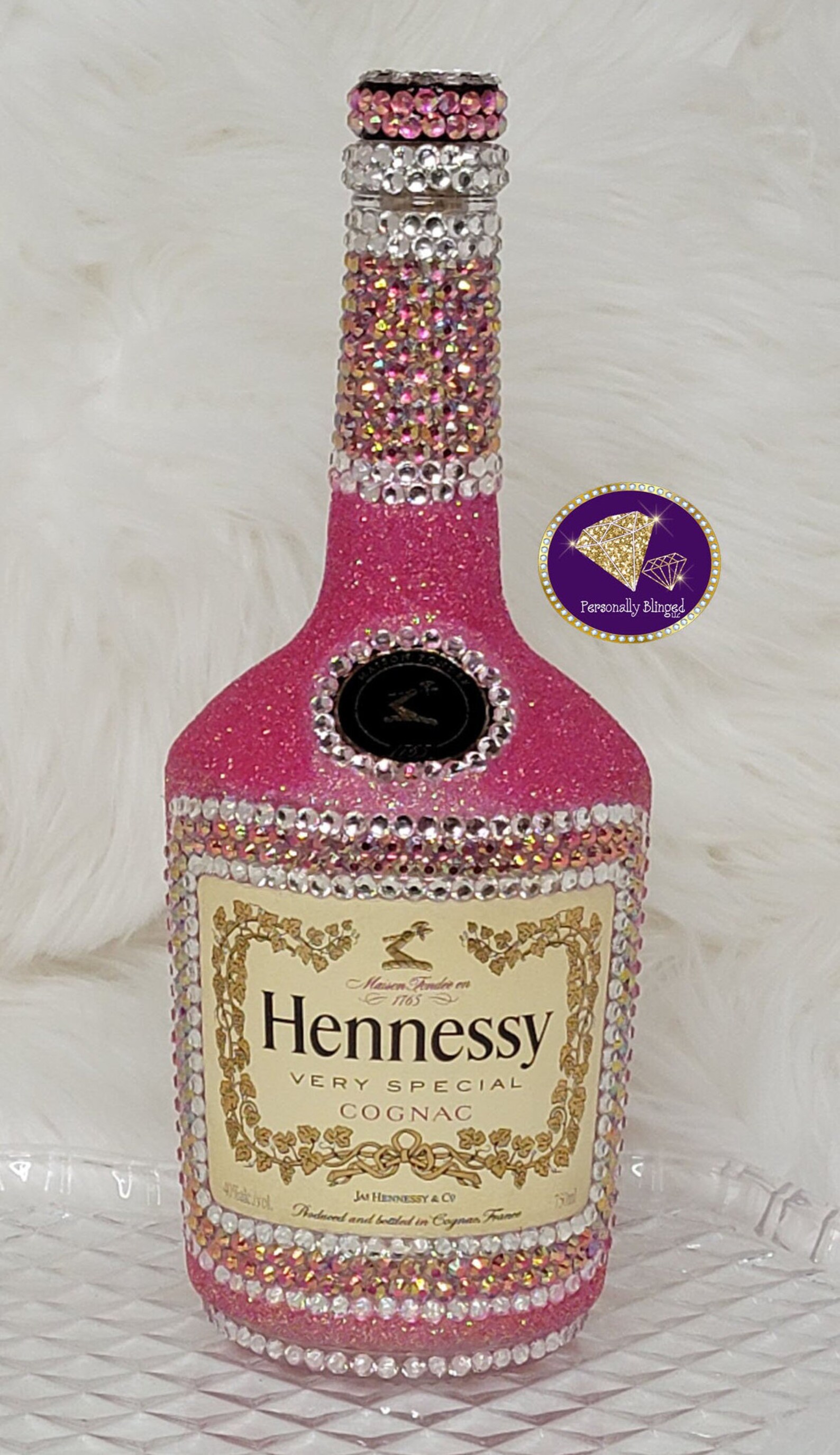 Blush--upgraded, Two-toned Pink Blinged Out 750ml Bottle Set Unique ...