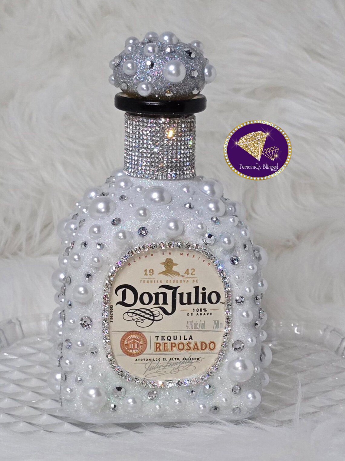 Sparkles--beautiful Custom 750ml Glam Gold Tequila Bottle With Diamonds ...