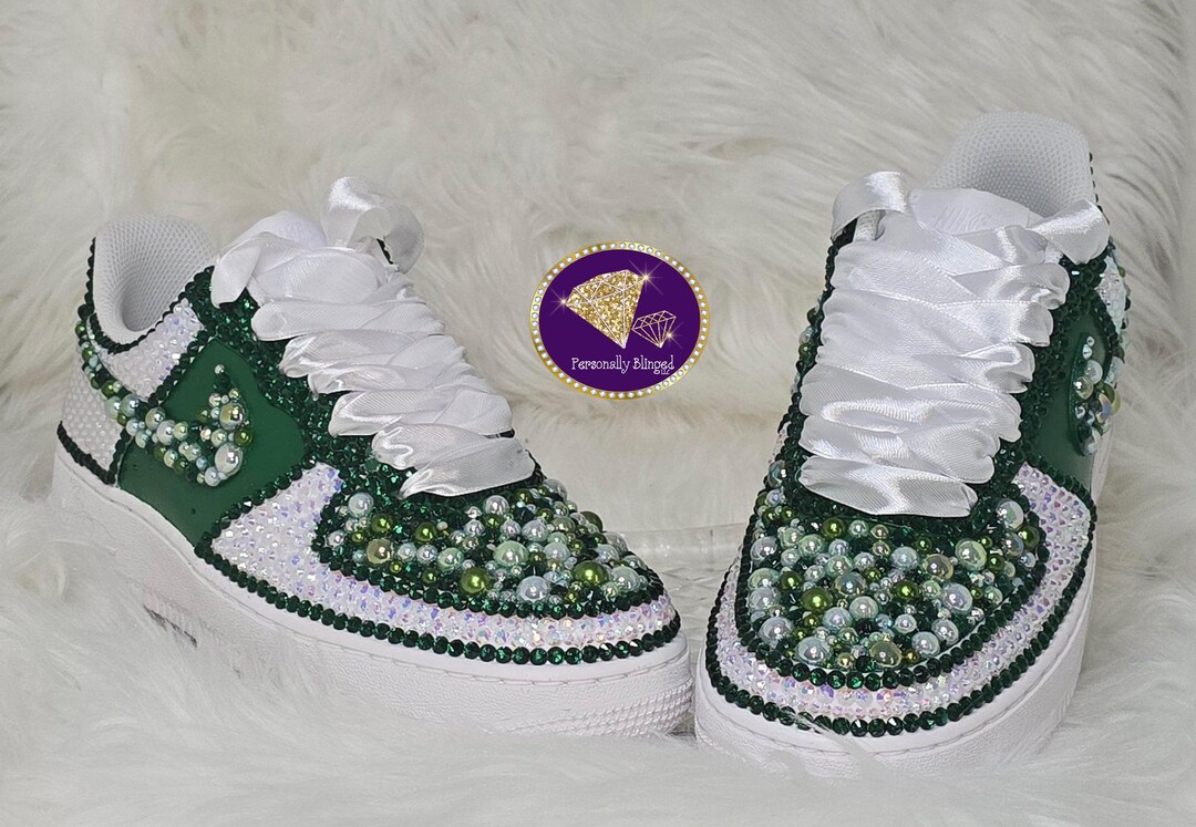 Masekela--authentic Custom Blinged Air Force Ones Af1s Wedding Shoes - Etsy