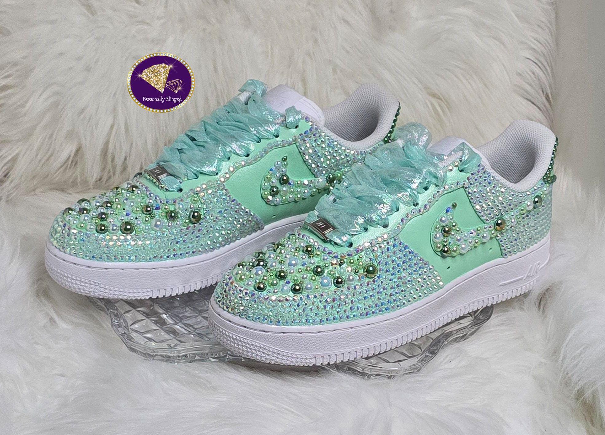 Lenore--authentic Custom Blinged Air Force Ones Af1s Wedding Shoes - Etsy