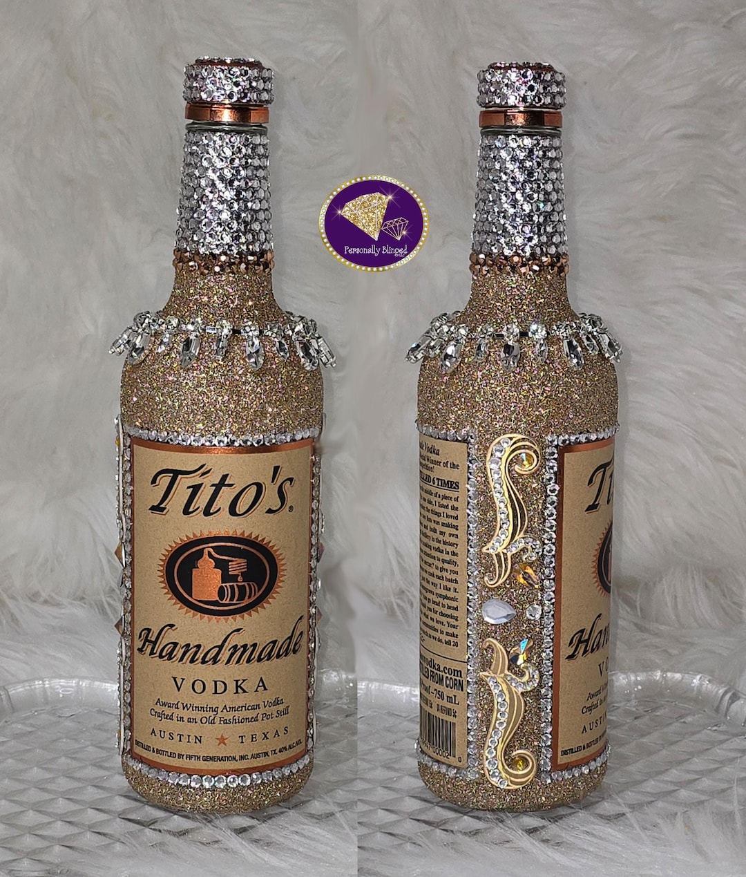 Blaze and Glory--beautiful, Unique, UPGRADED Blinged Out Tito's Vodka ...