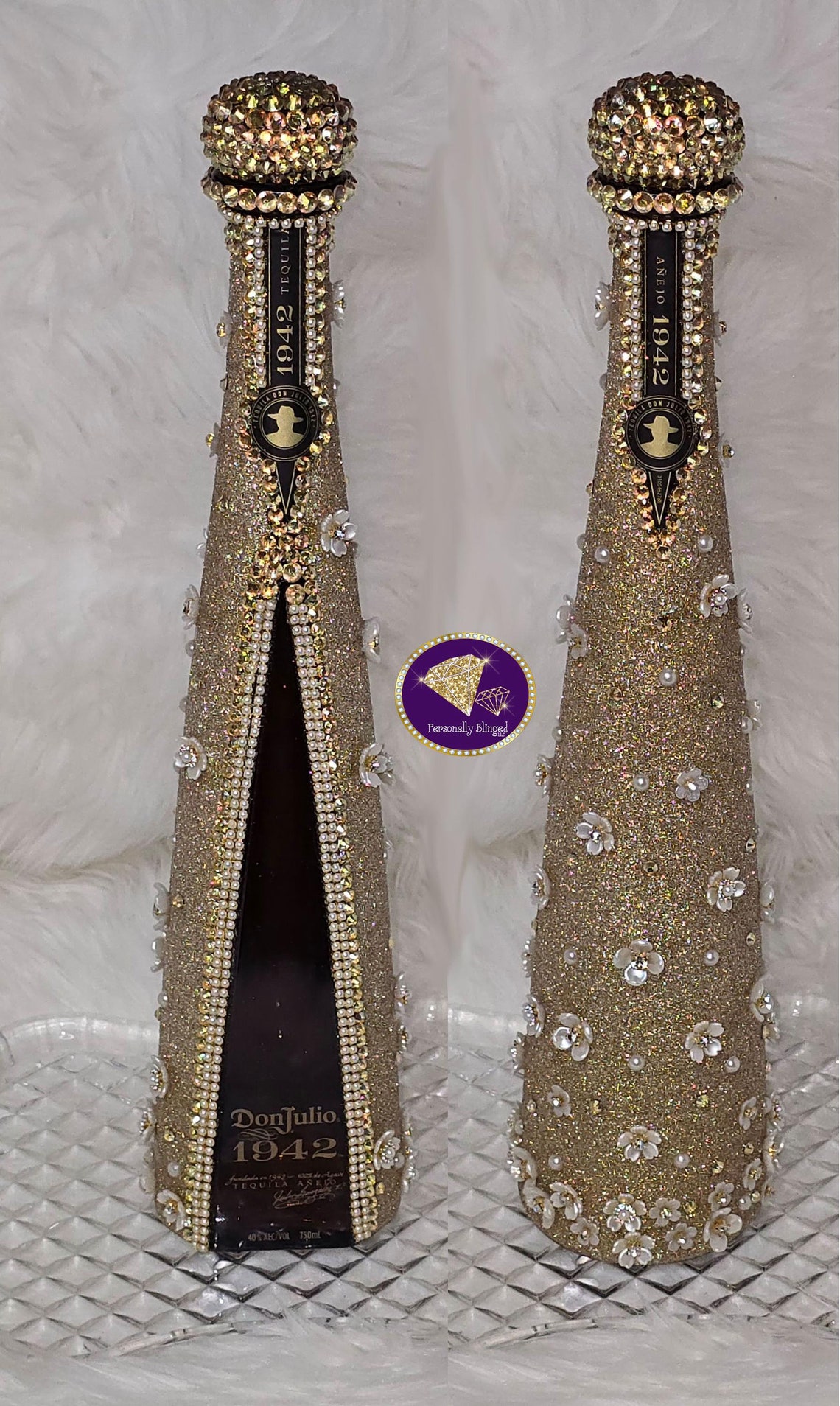 Emotions--blinged Out, One-of-a-kind 750ml Glam Tequila Bottle--totally ...
