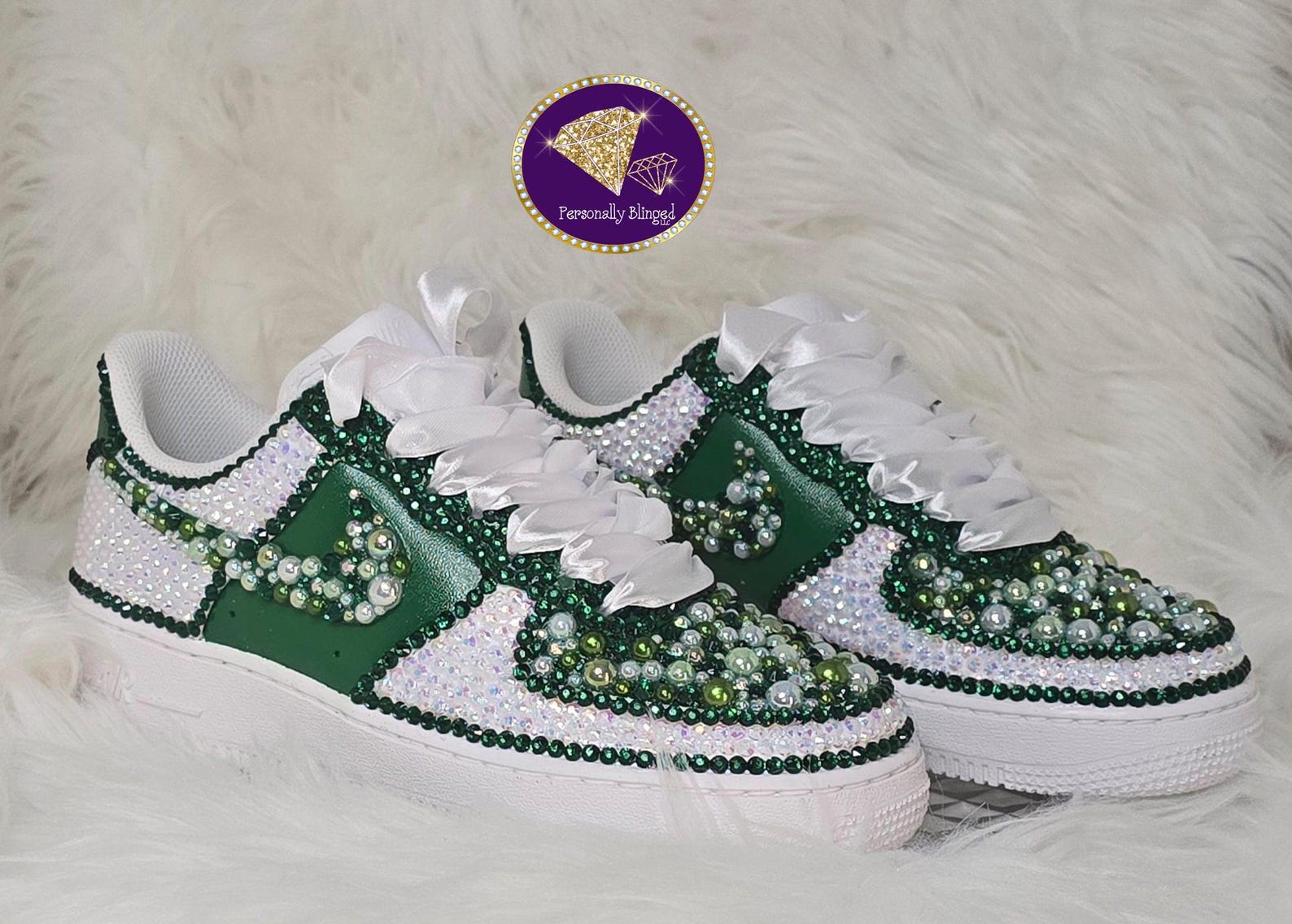 Lenore--authentic Custom Blinged Air Force Ones Af1s Wedding Shoes - Etsy