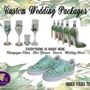 Lenore--authentic Custom Blinged Air Force Ones Af1s Wedding Shoes - Etsy