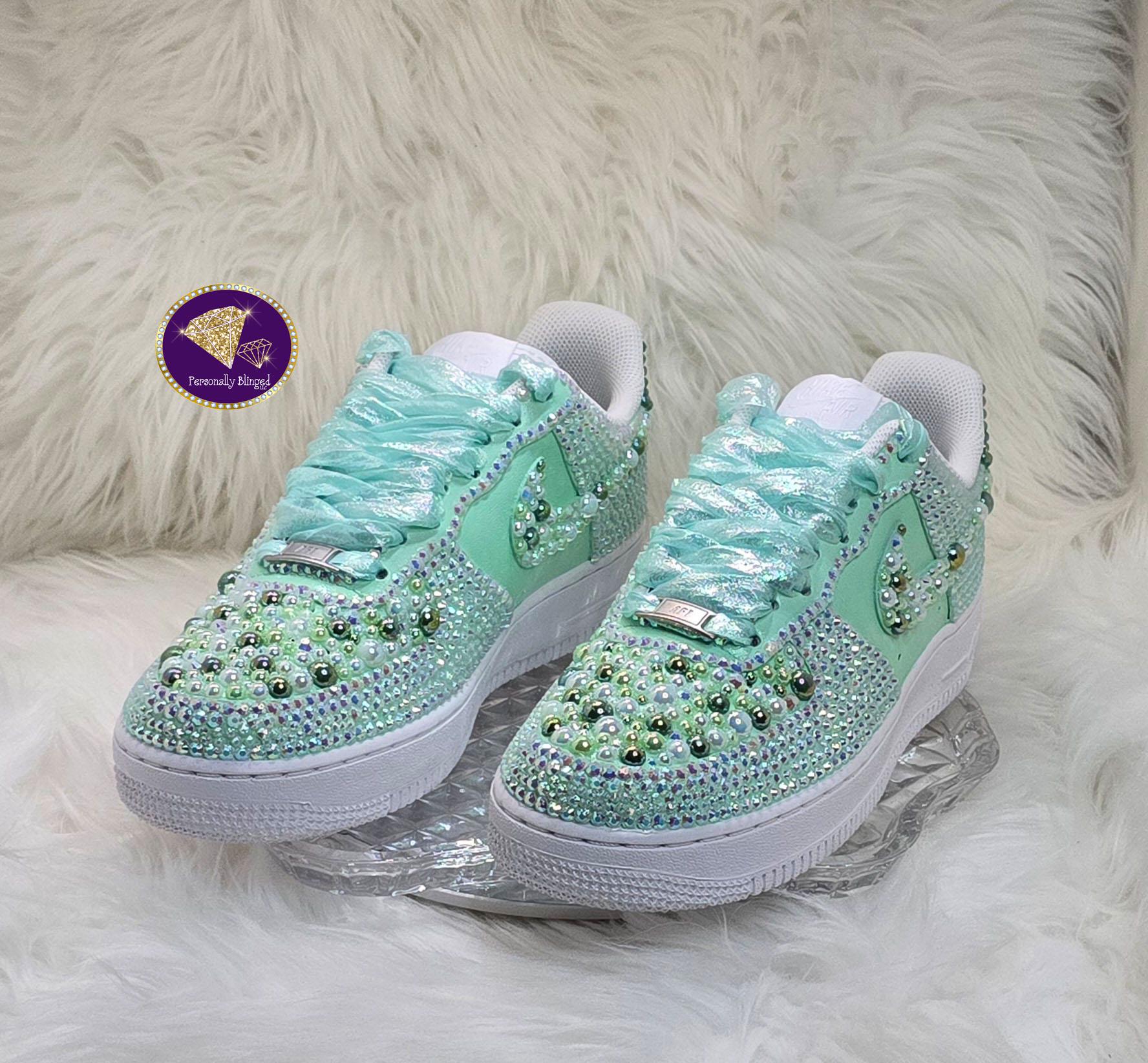 Lenore--authentic Custom Blinged Air Force Ones Af1s Wedding Shoes - Etsy