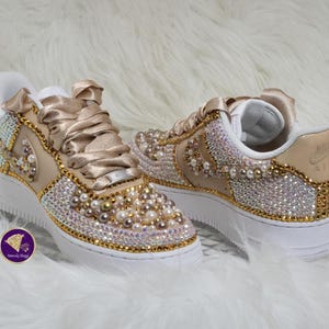 Lenore--authentic Custom Blinged Air Force Ones Af1s Wedding Shoes - Etsy