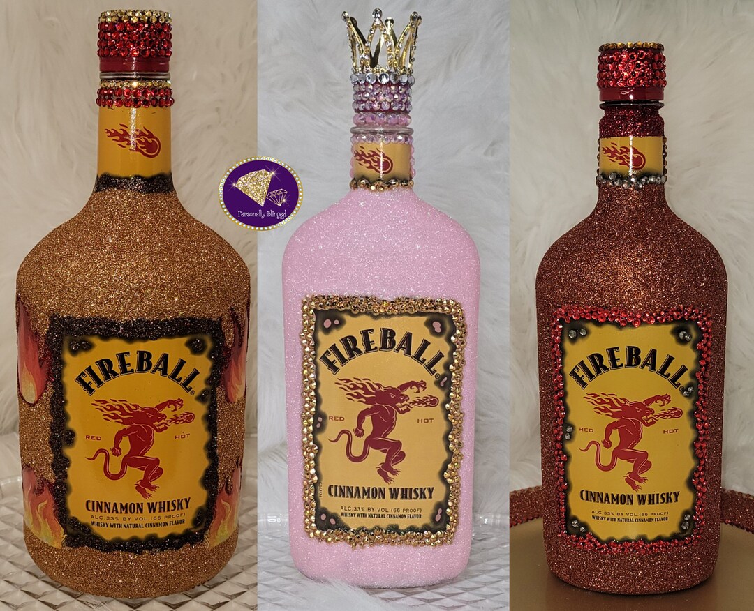 Balls of Fire--blinged Out 1.75 and 1L Fireball Bottles - Etsy