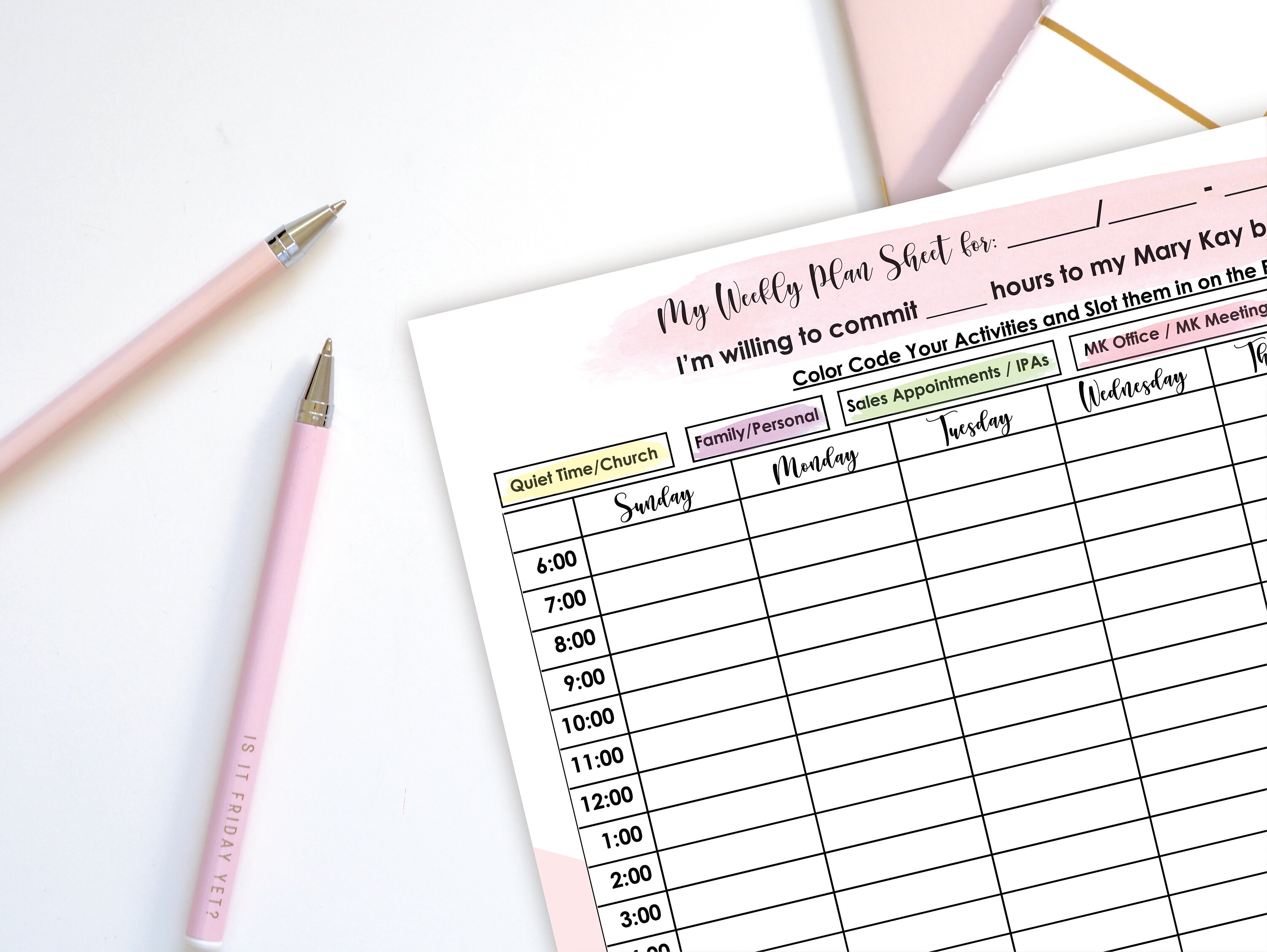 Weekly Plan Sheet Calendar Planner Plan to Do List - Etsy