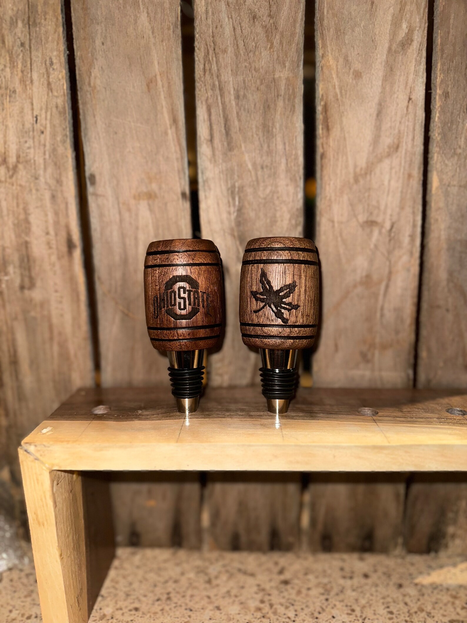 Custom Engraved Barrel Bottle Stoppers (pick Your Wood) - Etsy