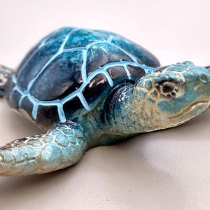 Blue Sea Turtle Figurine Painted Resin (one Figure Approx. 3 Inches ...