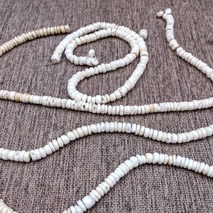 White Puka Style Seashells Drilled Strand 1 Strand Approx. 16 Inches X ...