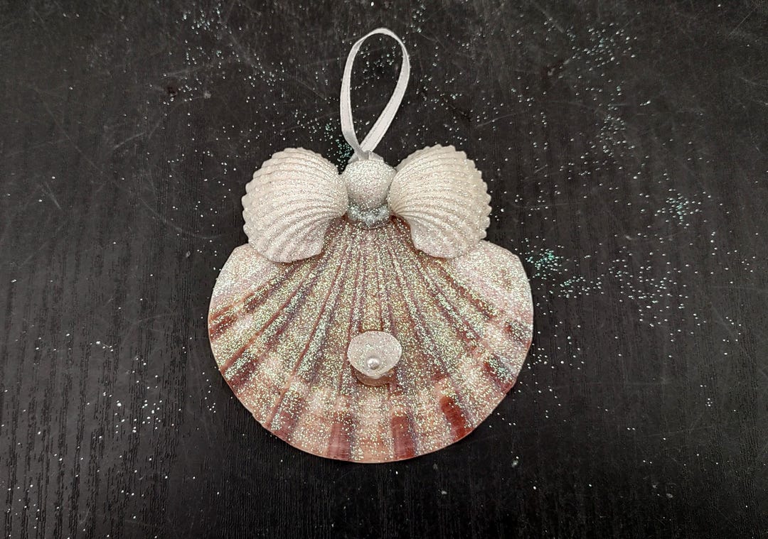 Flat Scallop Shell Angel With Arca Shell Wings (1 Ornament Approx. 3 ...