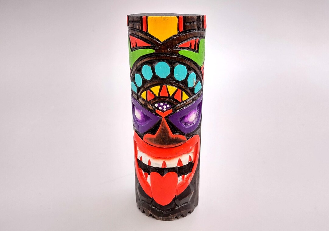 Tropical Tiki Face Totem Painted Tongue (1 Pole Approx. 6 Inches Tall ...