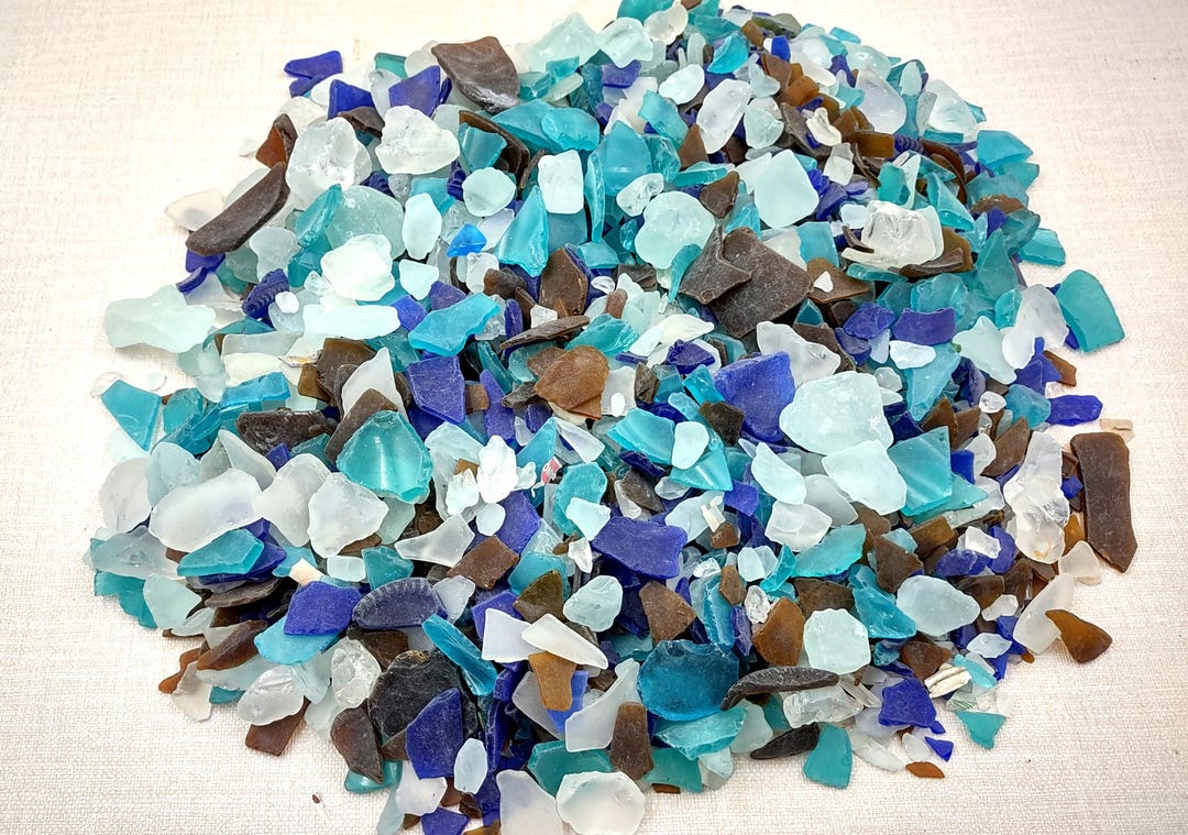 Beach Sea Glass Rough Pacific Mix Medium Tumbled approx. 10 Pounds 0.5 ...