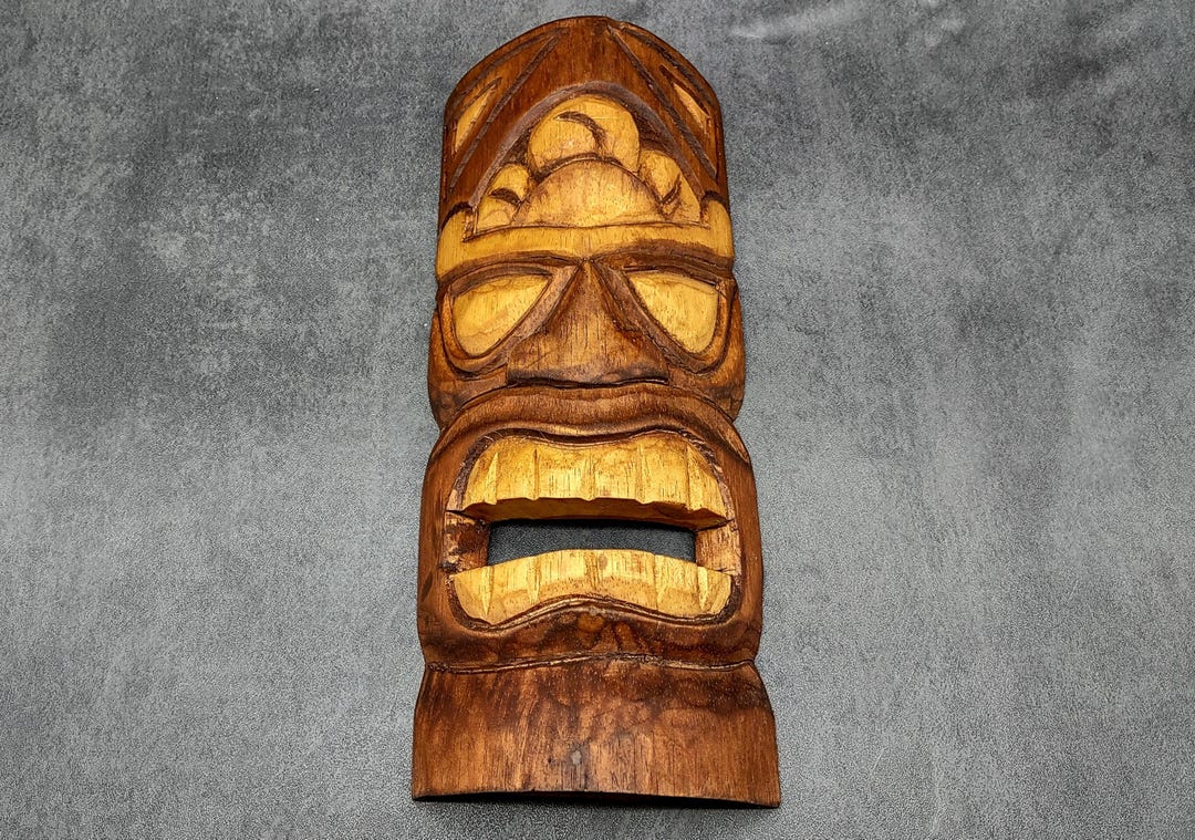 Tropical Tiki Mask Face Large Unpainted Wooden (1 Mask Approx. 12 ...