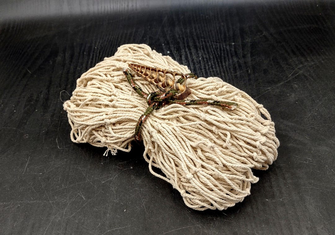 Decorative Fish Net Natural off White Cotton Tied (1 Net Approx. 3x6 ...