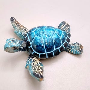 Blue Sea Turtle Figurine Painted Resin (one Figure Approx. 3 Inches ...