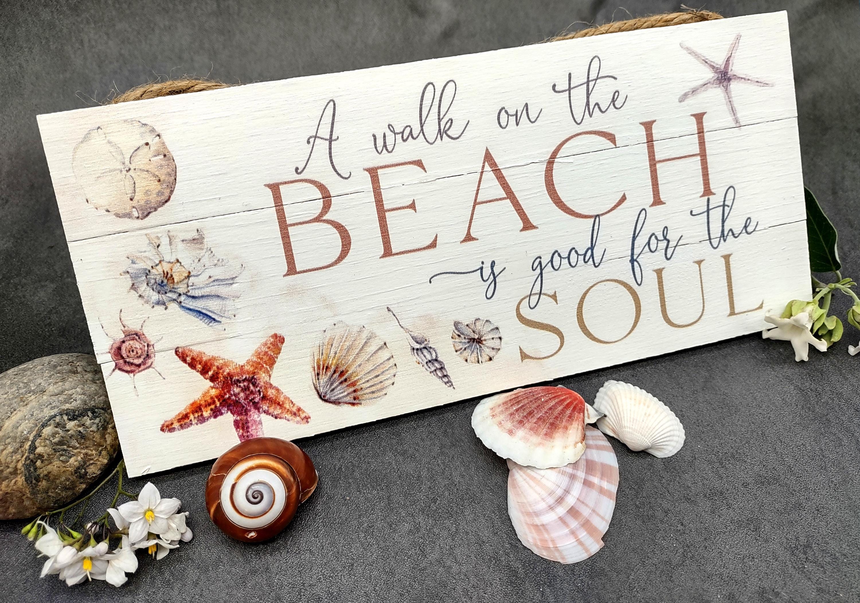 Beach Sign A Walk on the Beach Painted Wood (1 Sign Approx. 10 Inches ...