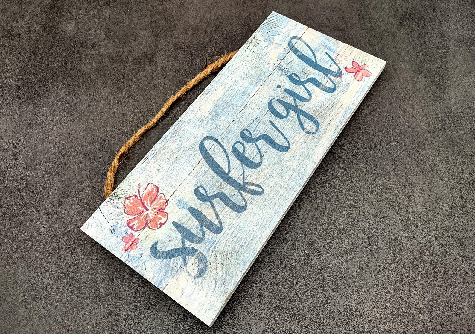 Beach Sign Surfer Girl Weathered Painted Wood (1 Sign Approx. 10 Inches ...