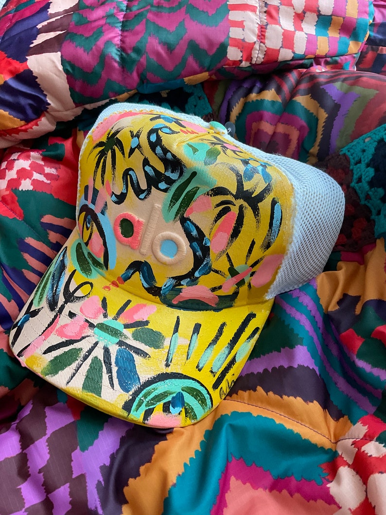 Custom Alo Painted Trucker Hat - Etsy