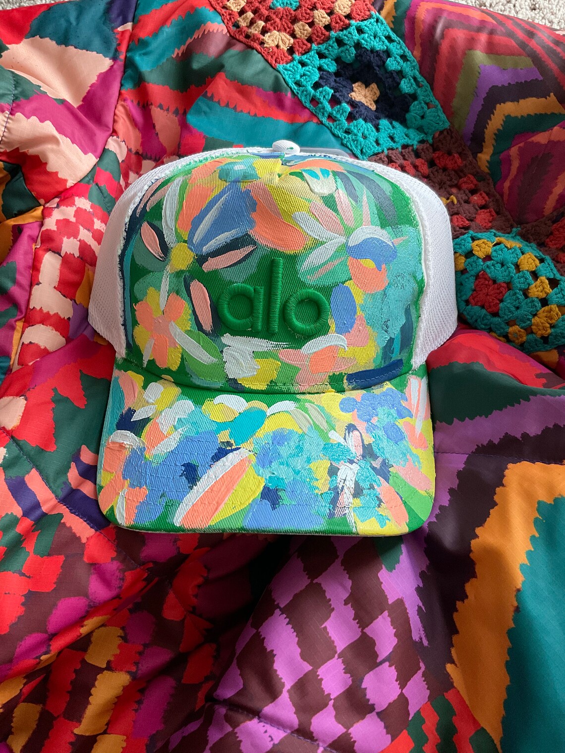 Custom Alo Painted Trucker Hat - Etsy