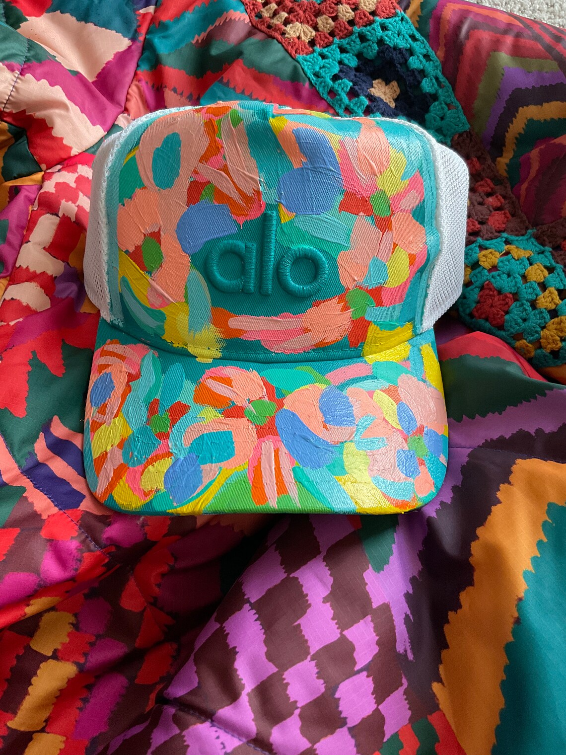 Custom Alo Painted Trucker Hat - Etsy