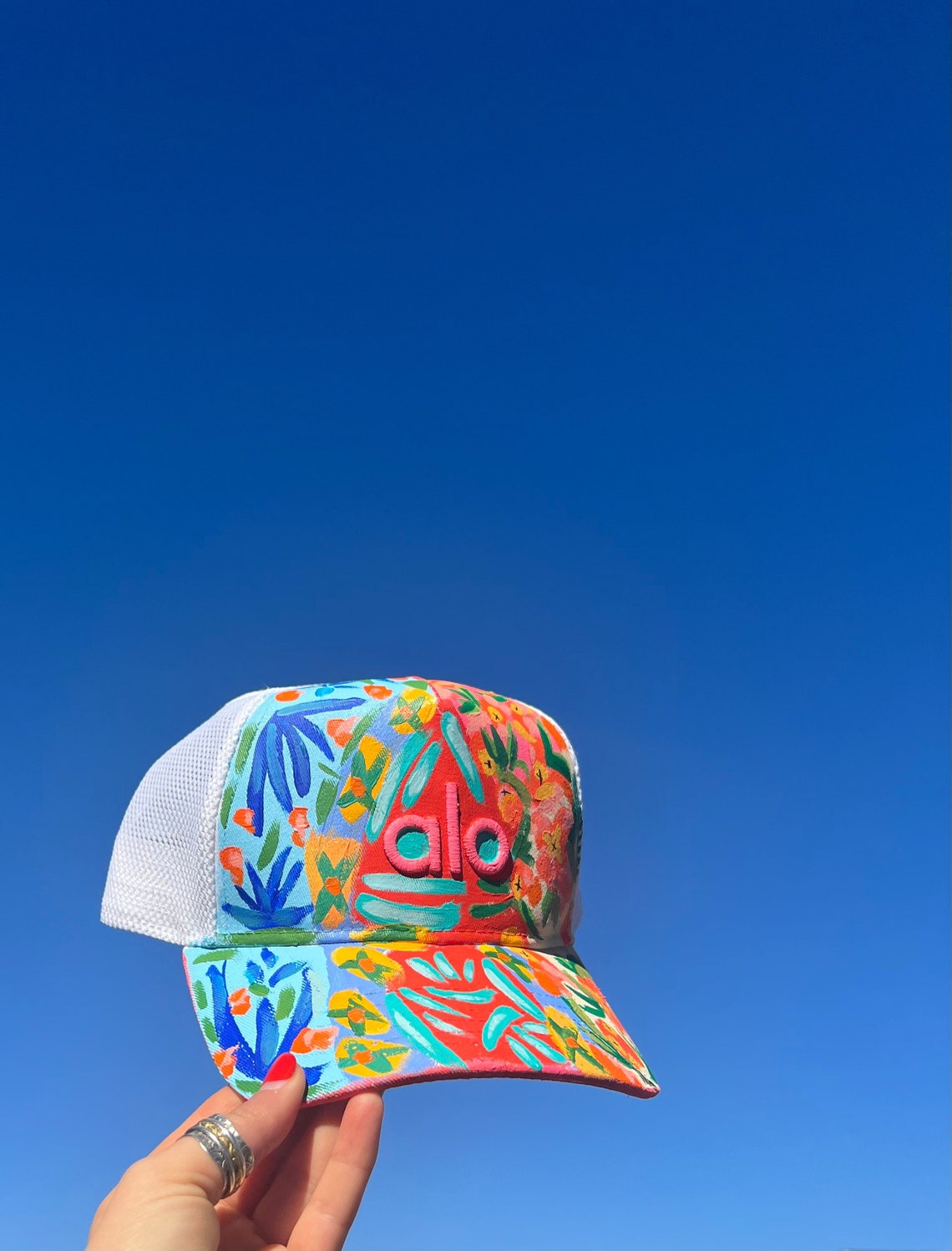Custom Alo Painted Trucker Hat - Etsy