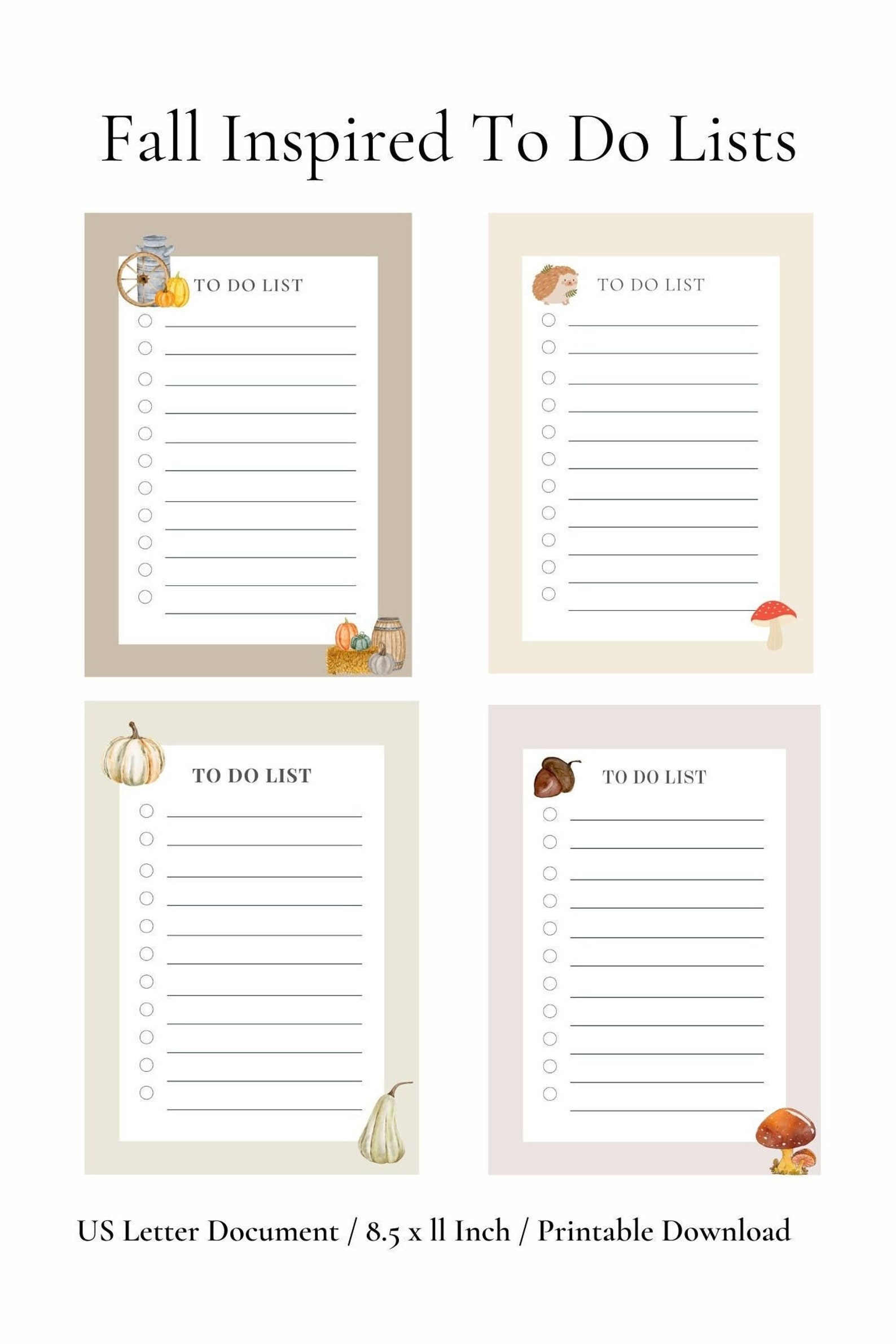 Fall Inspired to Do List Printable PDF Bundle - Etsy