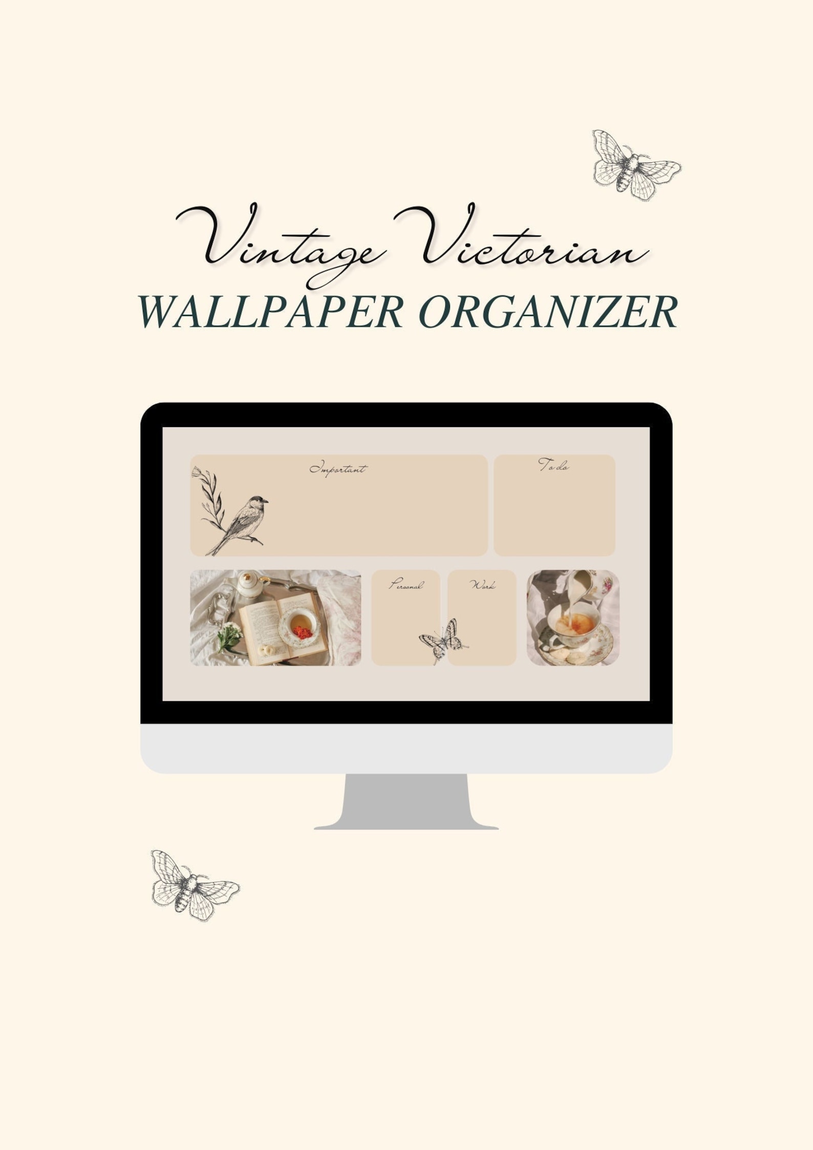 Vintage Desktop Wallpaper Organizer - Etsy