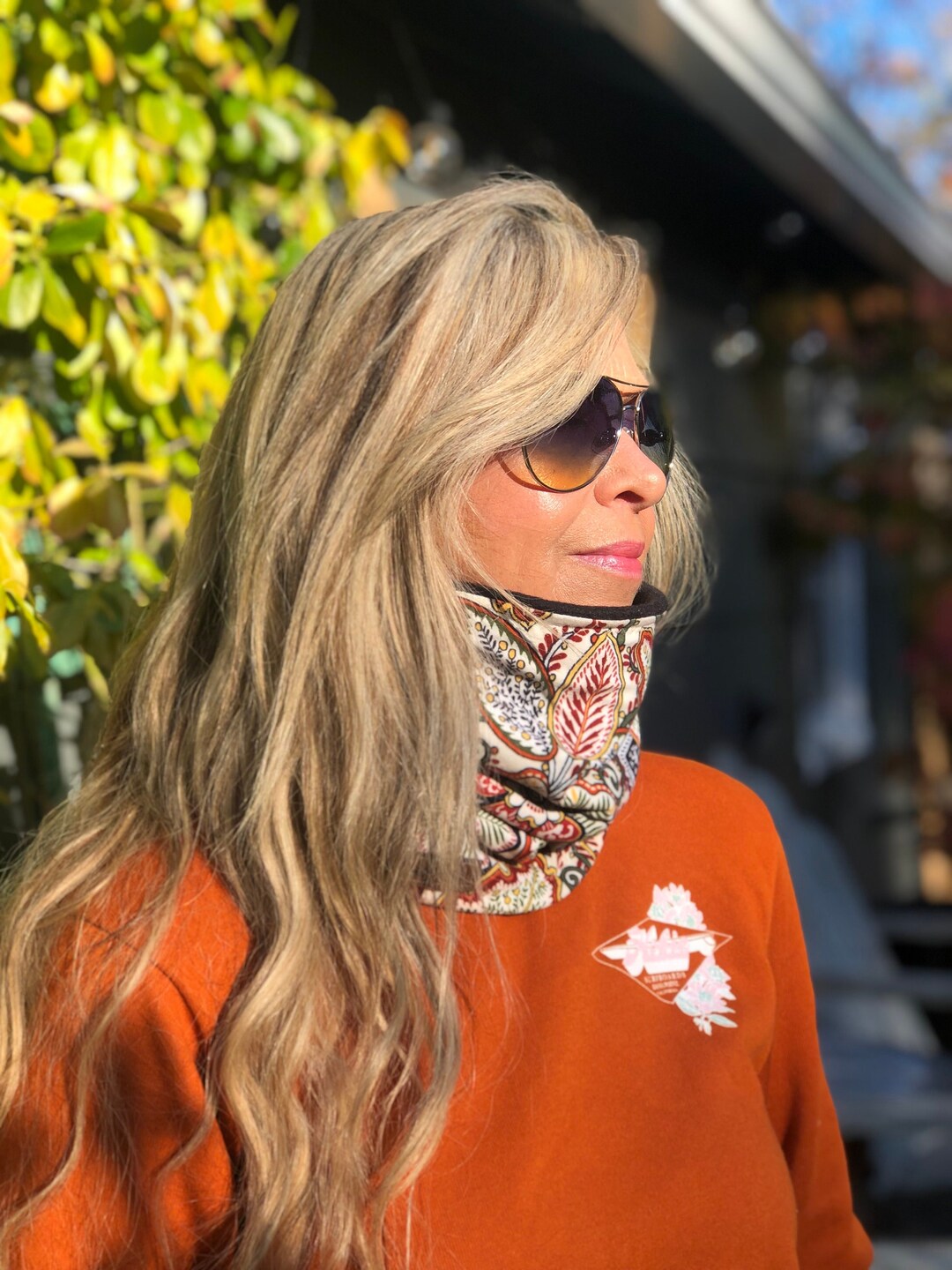 Neck Gaiter Vibrant Boho Neck Warmer Gaiter, Fleece Lined Neck Warmer ...