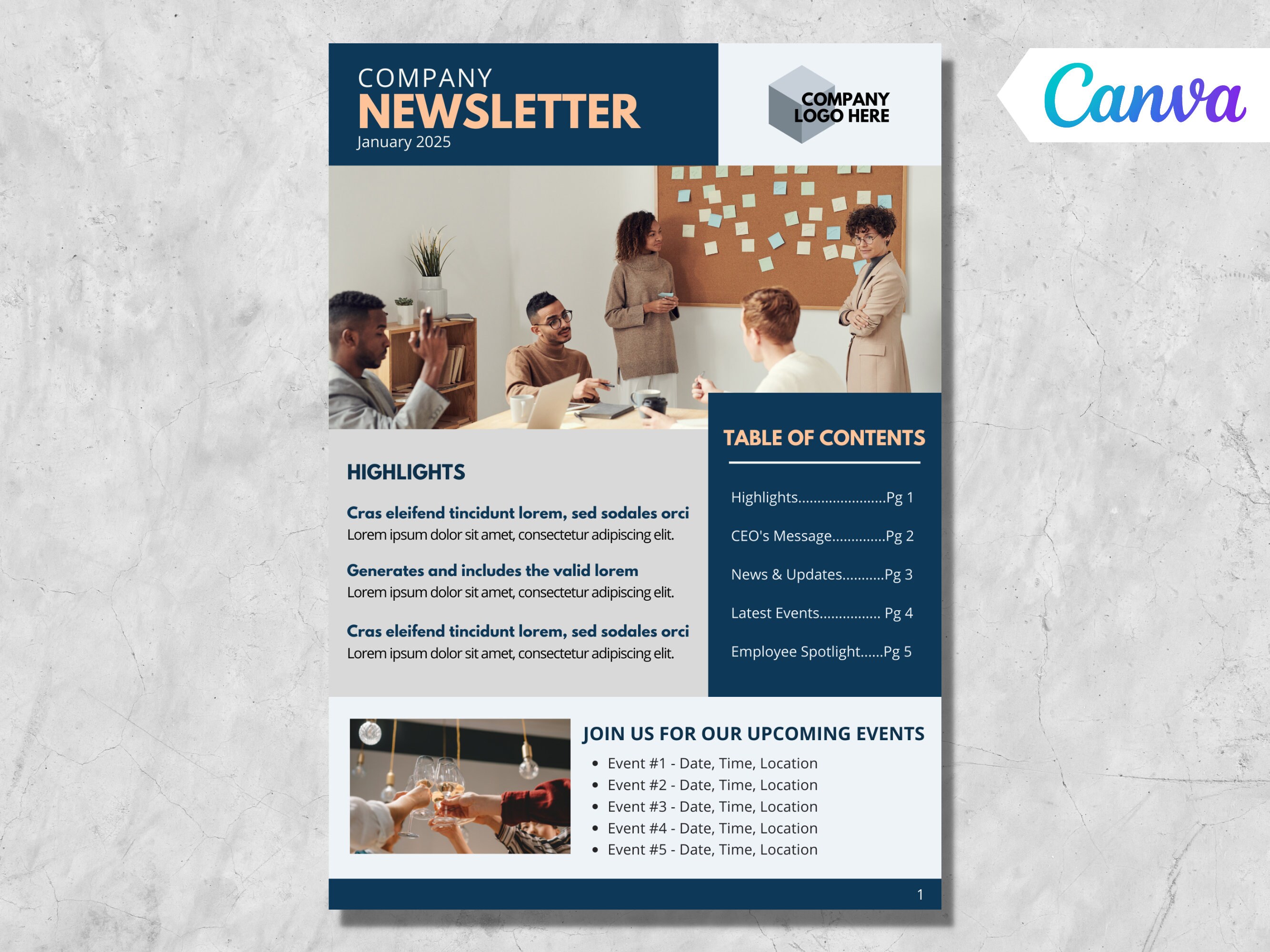 Newsletter Template | Company Newsletter | Business Newsletter ...
