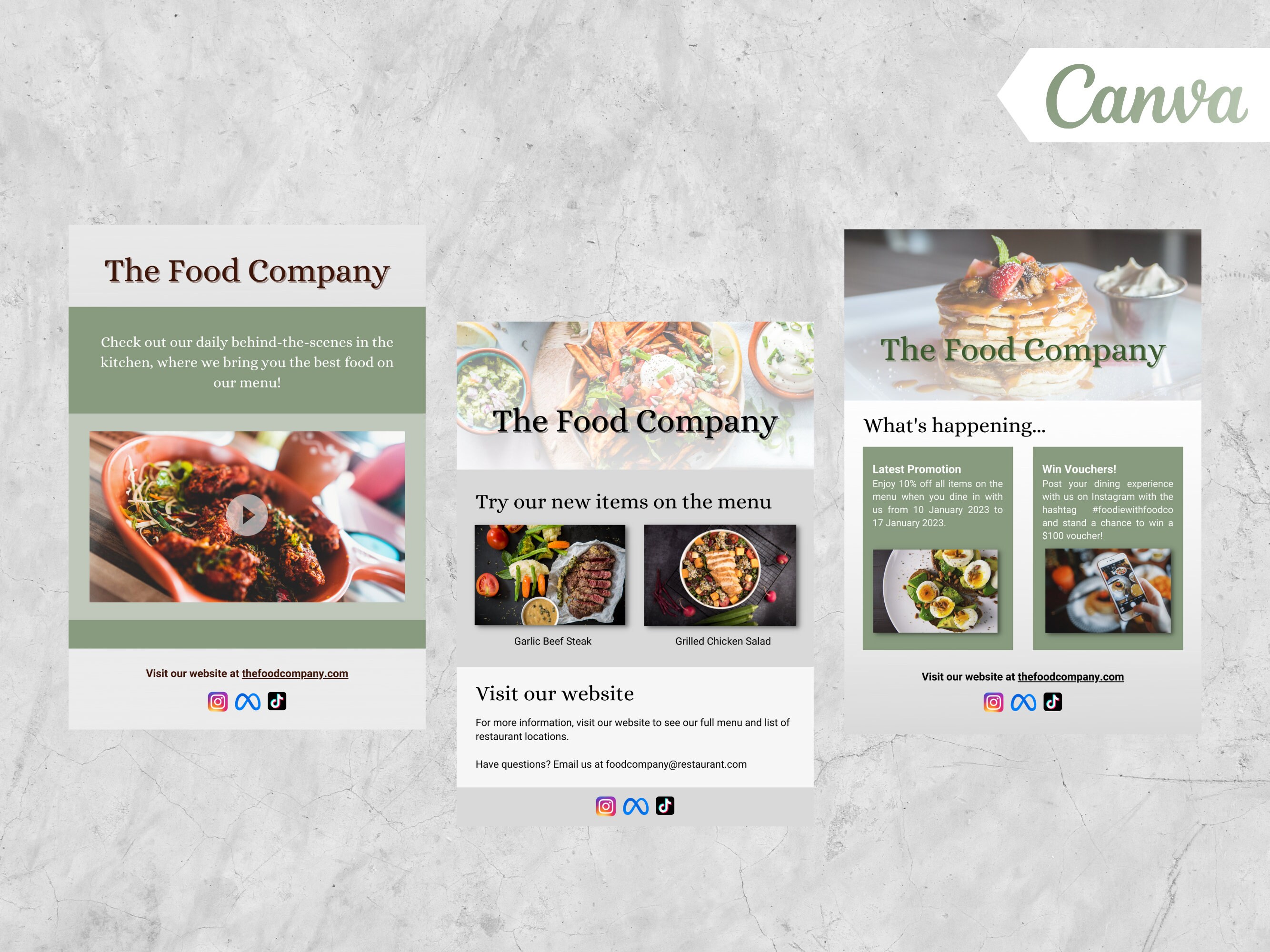 Food Business Email Newsletter Template | Canva | Food and Beverage ...