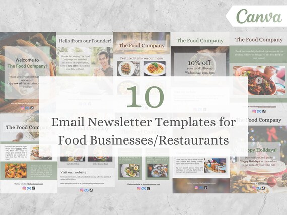 Food Business Email Newsletter Template Canva Food and - Etsy