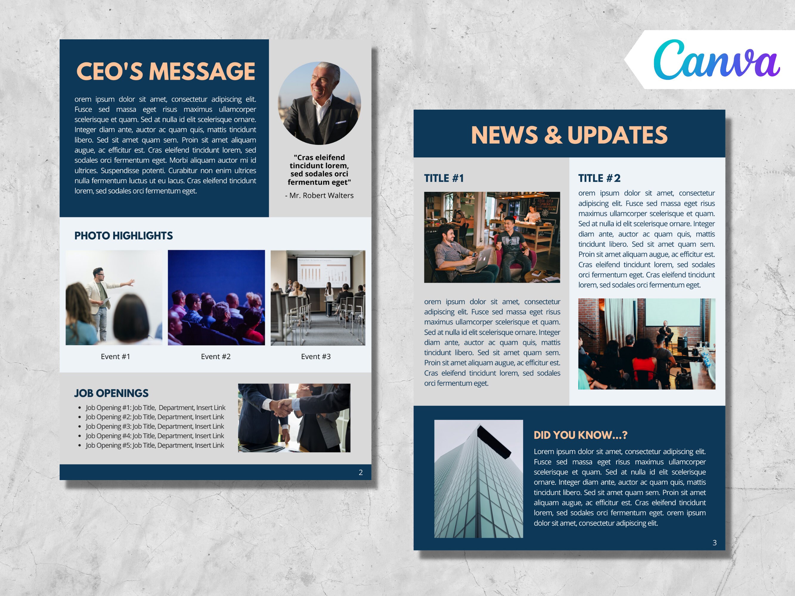 Newsletter Template | Company Newsletter | Business Newsletter ...
