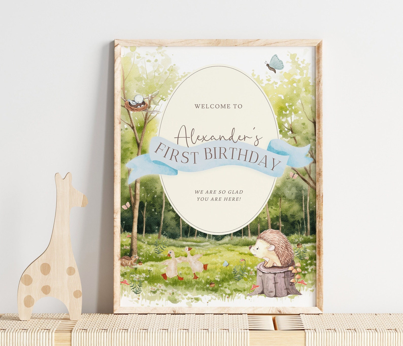 Woodland First Birthday Welcome Sign Template, Editable Woodland ...