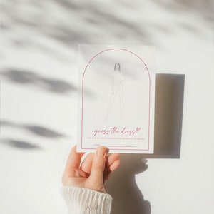 Guess the Brides Wedding Dress Game Template, Editable Pink Bridal ...