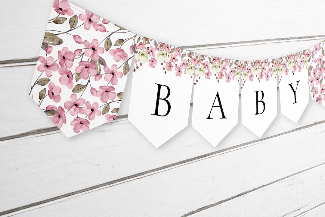 Wildflower Baby Shower Banner, Floral Baby Shower Decorations, Floral ...