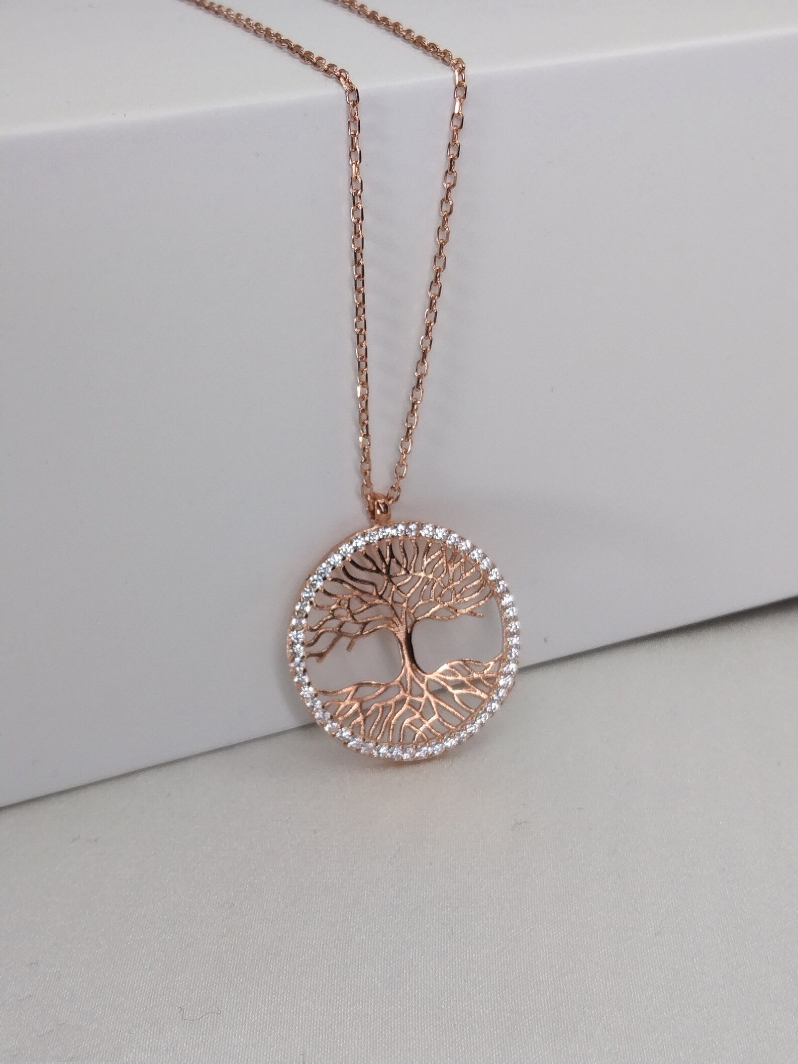 Sterling Silver Tree of Life Necklace,tree of Life Pendant,rose Gold ...