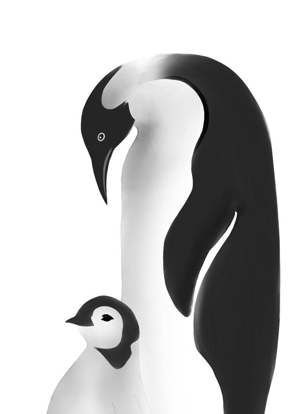 Black and White Penguin Printable Art, Printable Wall Art, Living Room ...