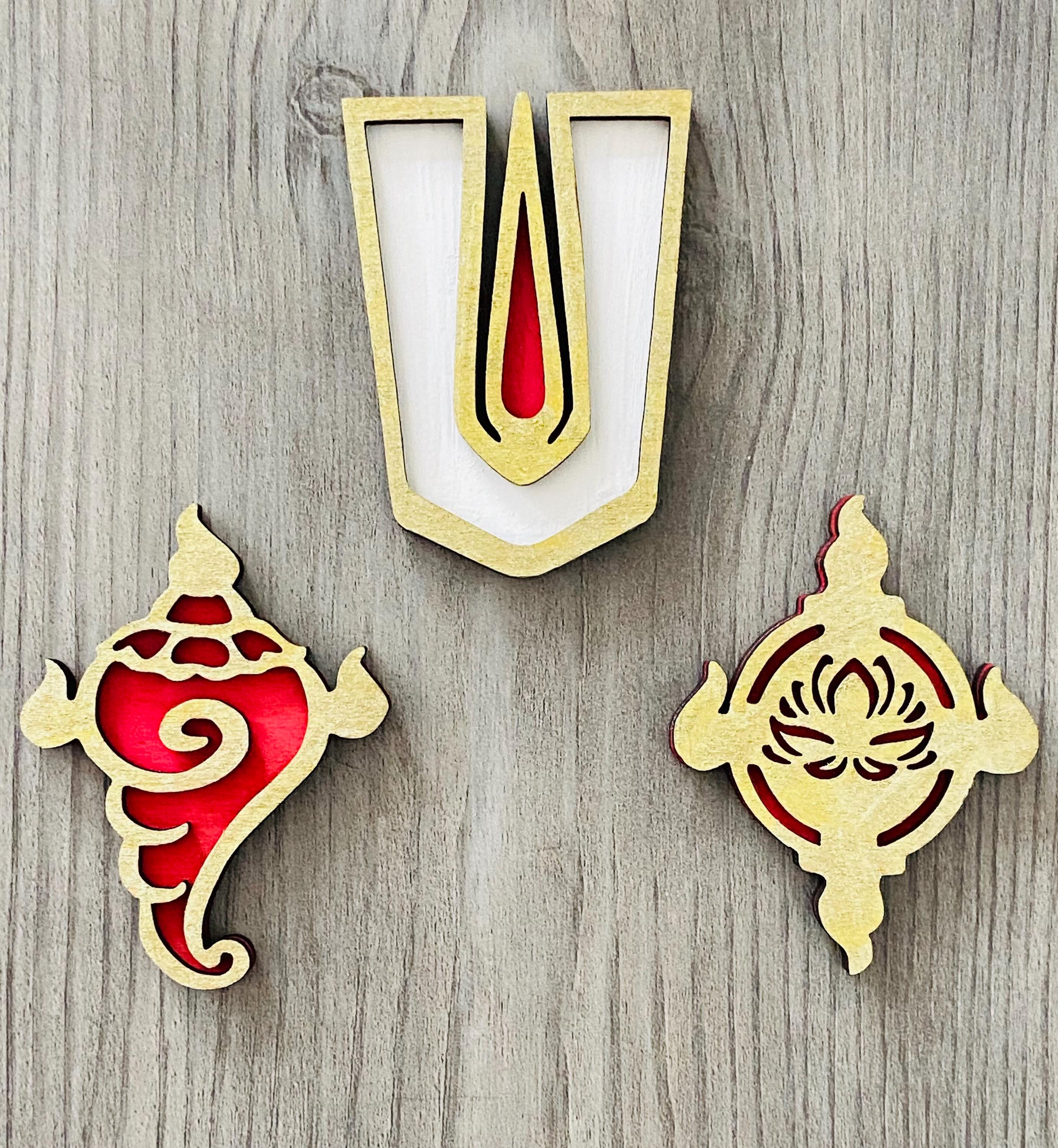 Sankhu Chakra Namam Cutout, Housewarming Decor, Pooja Decor ...