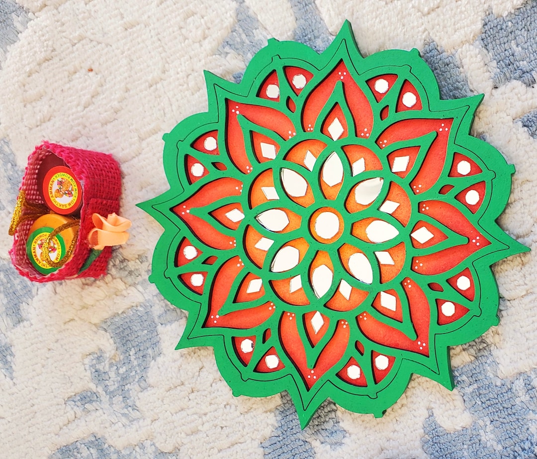 Festival Tea Light Holders Rangoli Base Reusable Rangoli Mat Navratri ...