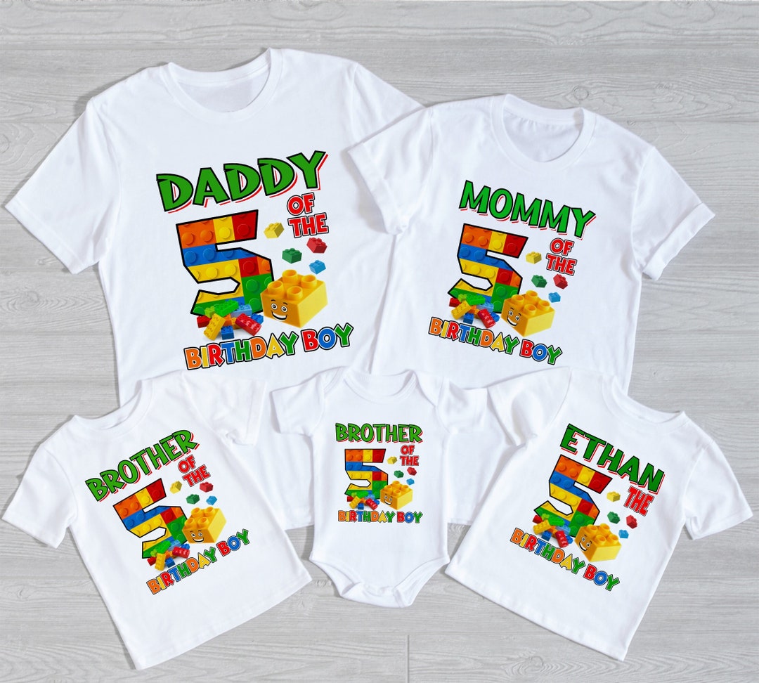 Building Block Birthday Boy Girl Shirt,custom Birthday Buiding Shirt ...